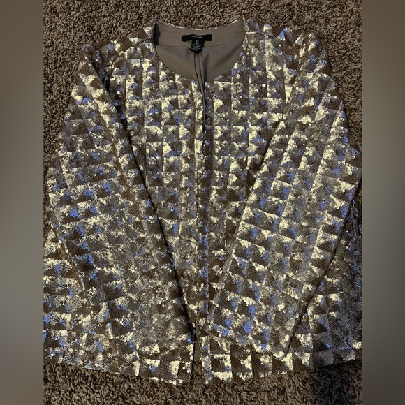 Alfani | Jackets & Coats | Nwot Sequin Blazer Beautiful Champagne Color ...